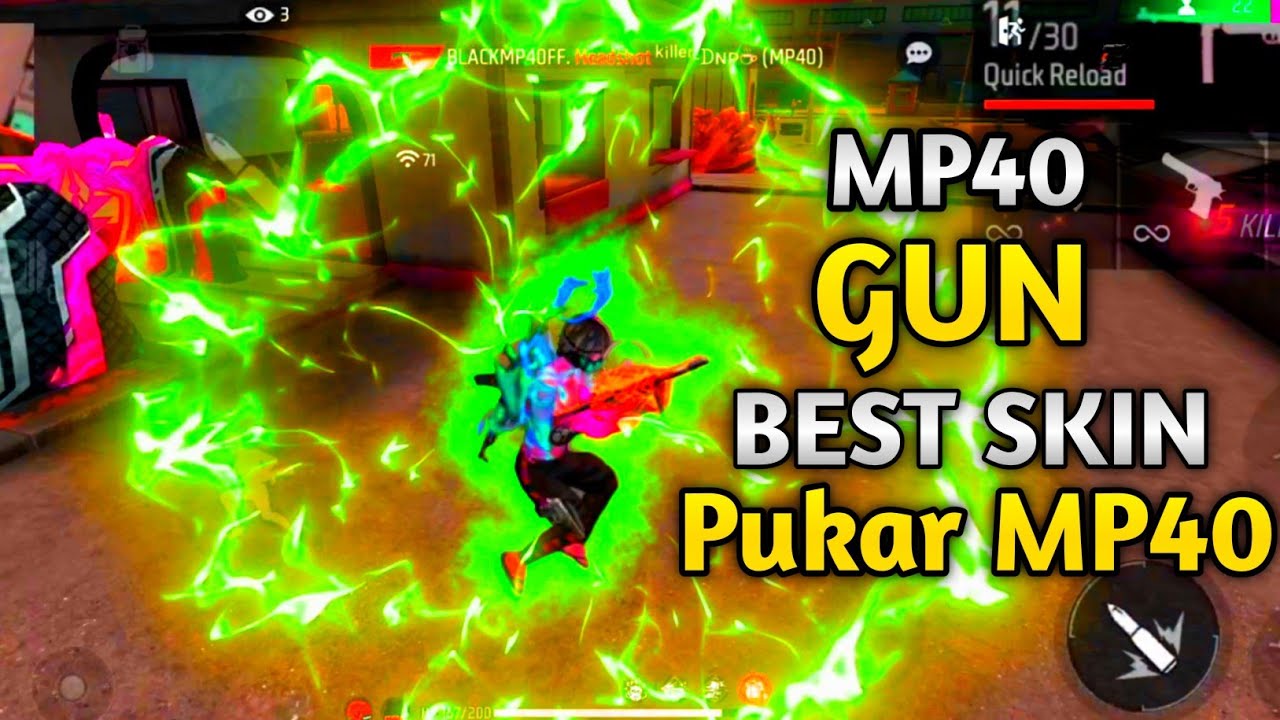 MP40 GUN BEST SKIN PUKAR MP40 // RUOK FF EDITING // ONE TAP // BLACK ...