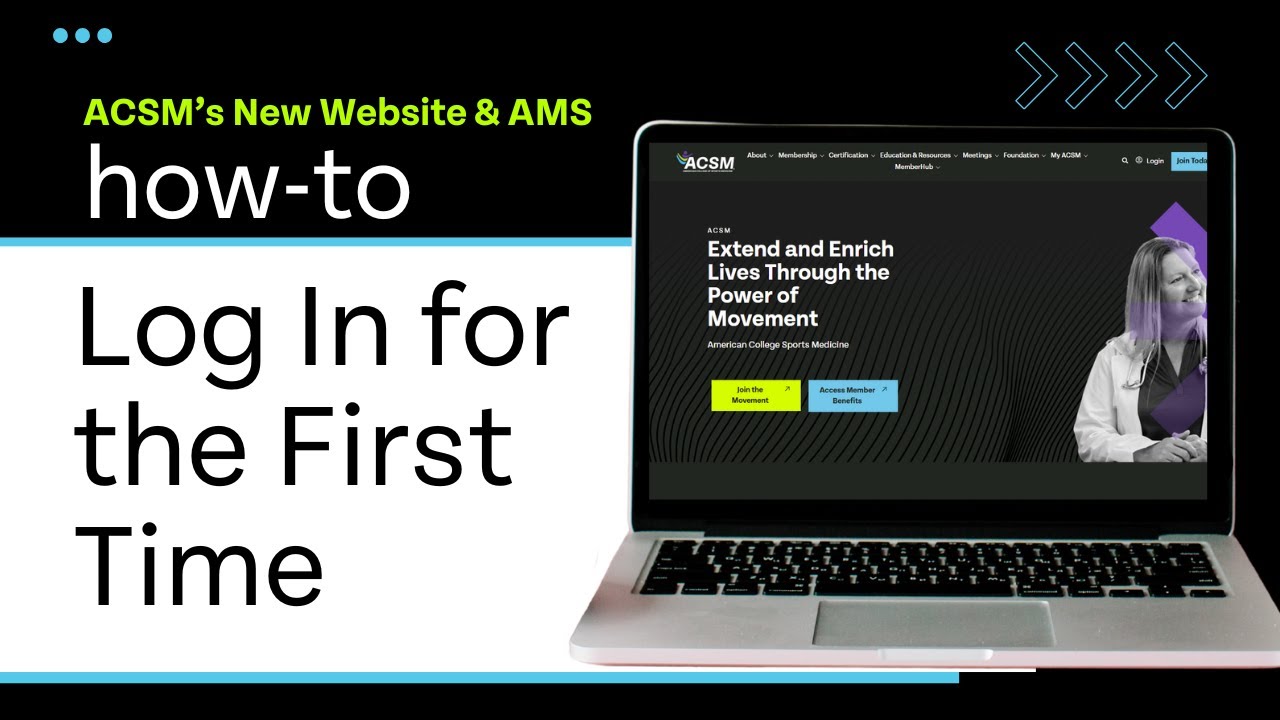 ACSM Website: How to log in for the first time - YouTube