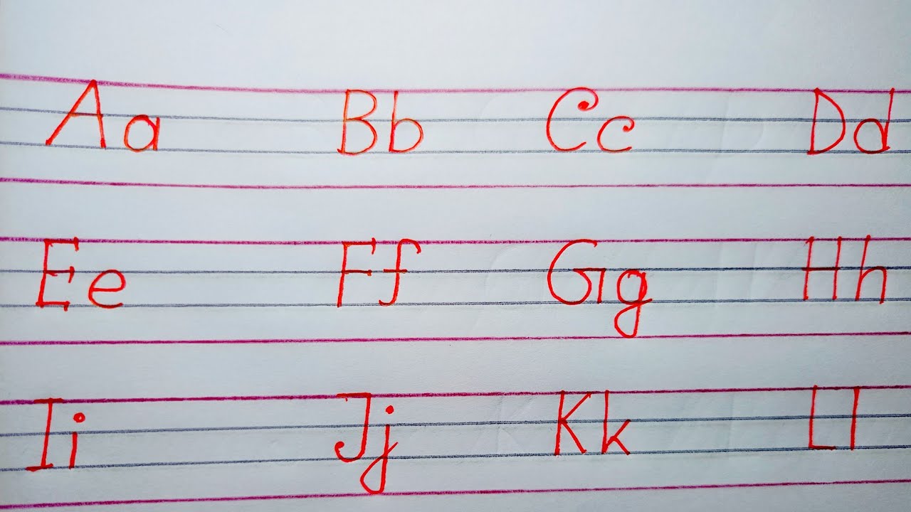 How to write english alphabet in four lines | English alphabet writing ...