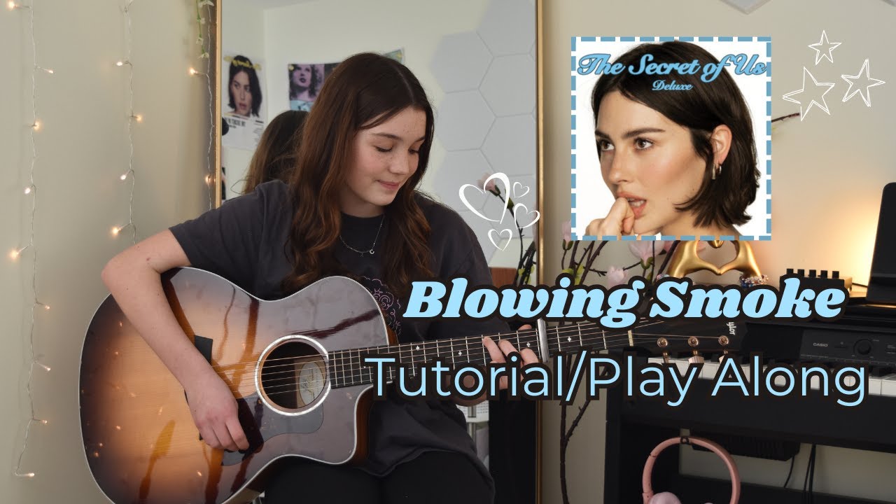 Blowing Smoke Guitar Tutorial / Play Along 🩵 Gracie Abrams 🎶 Claire’s Music Diary - YouTube