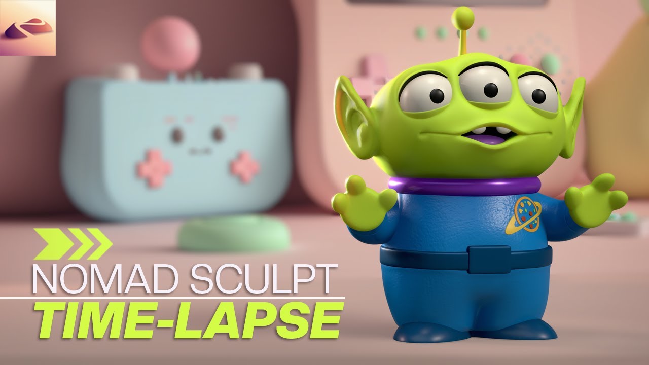 3D Modeling on iPad Pro: Toy Story Alien | Time-Lapse in NOMAD SCULPT ...