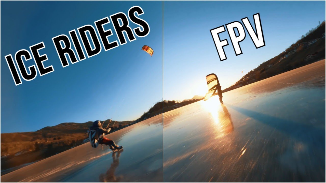 Ice skating KITE and WING // FPV Drone // Golden Hour Frozen Lake - YouTube
