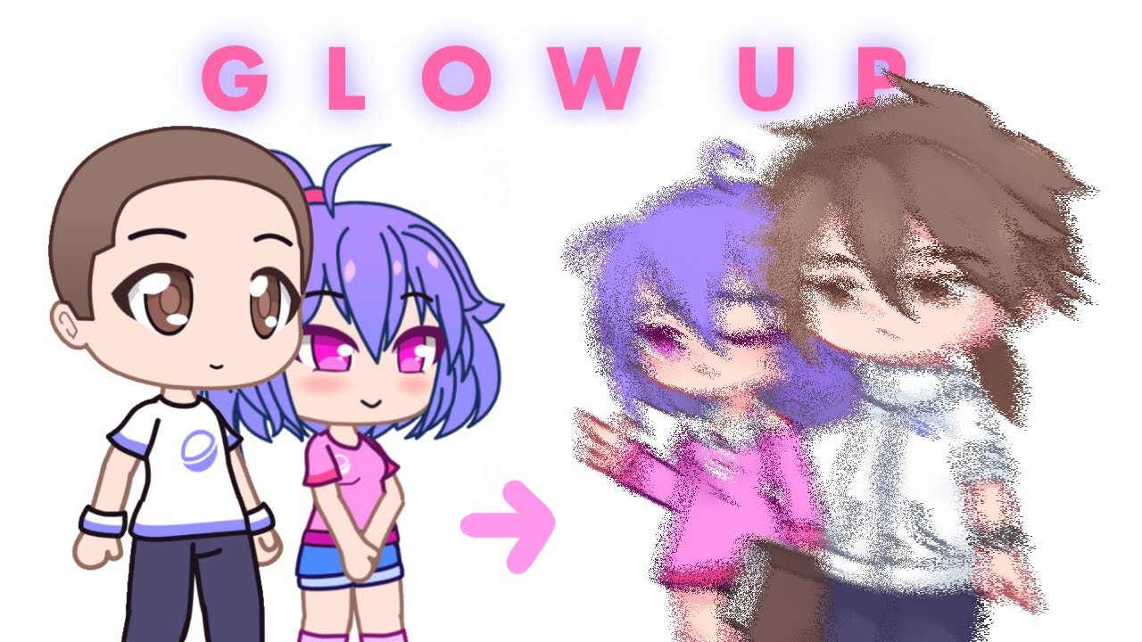default boy and girl glow up trend // gacha club - YouTube