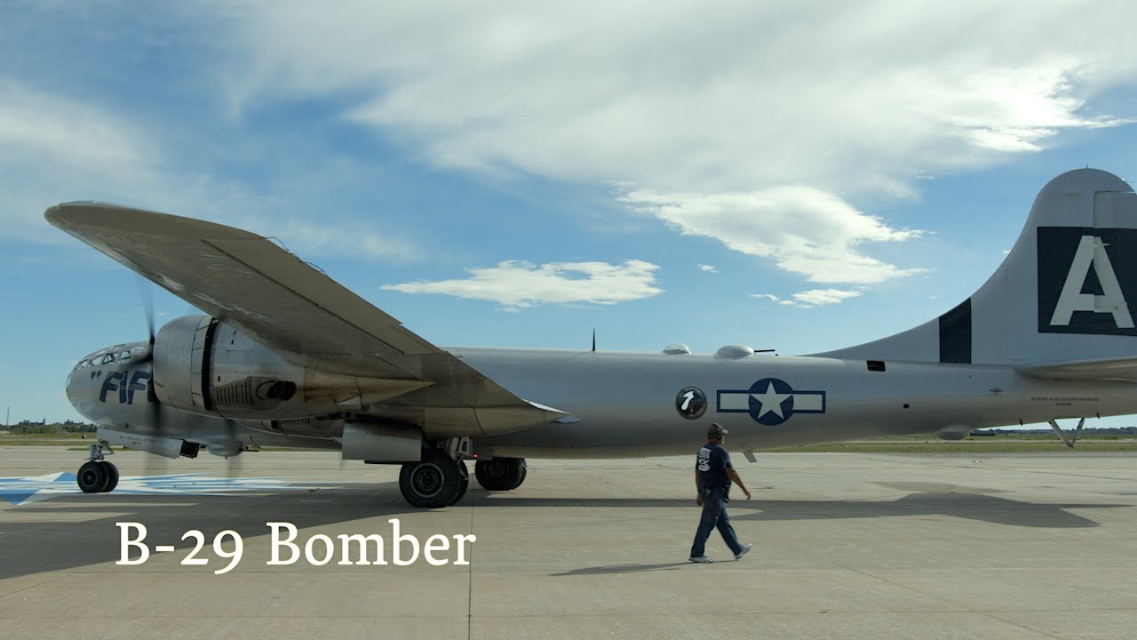 B 29 Bomber Fly By and Landing - YouTube