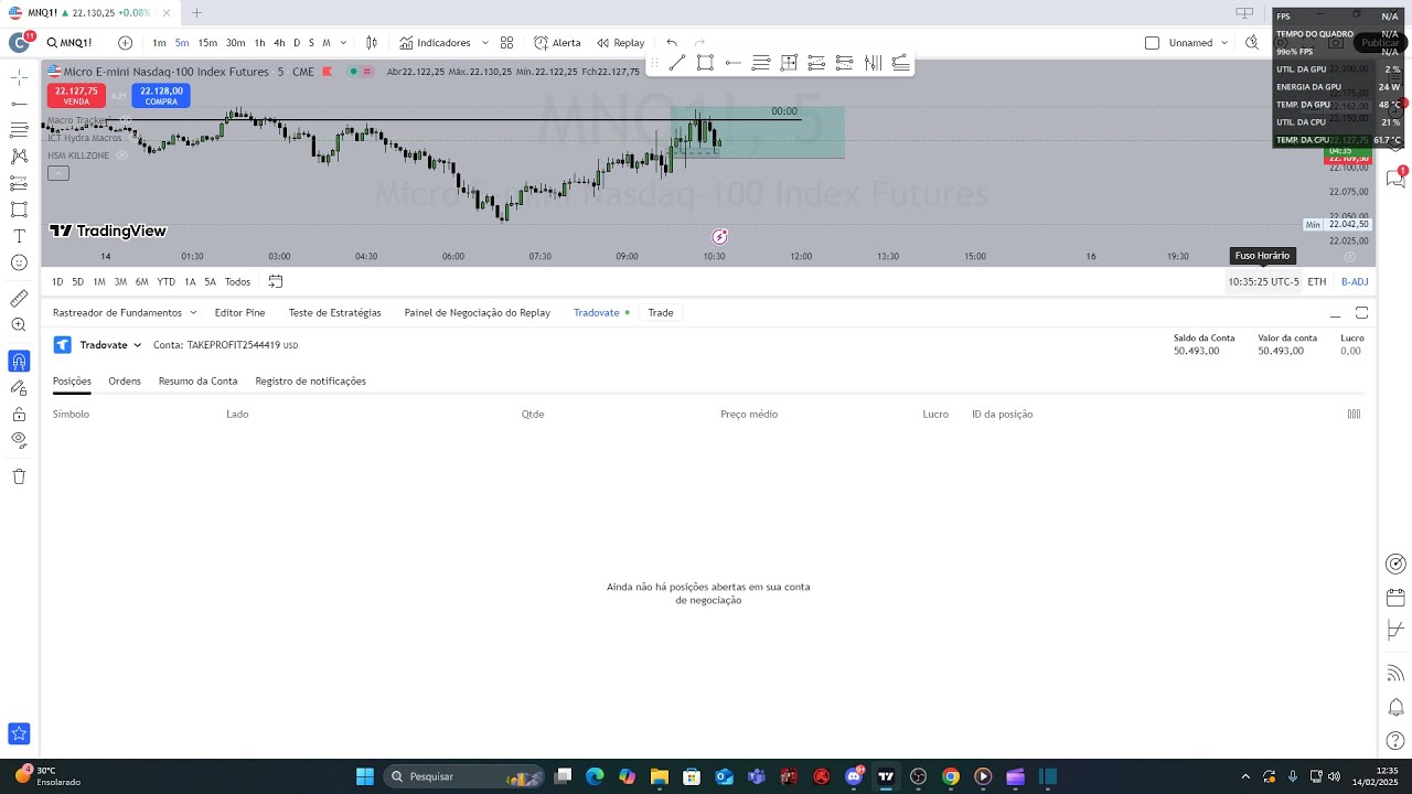 PRIMEIRO DIA OPERANDO NA CONTA TESTE TAKE PROFIT TRADER - YouTube
