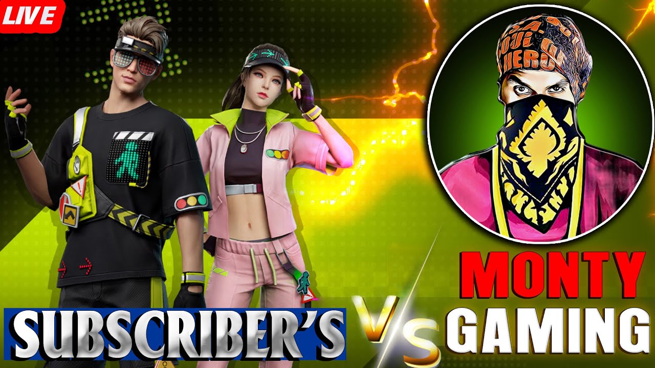 Free Fire Live Custom Room Challenge | Monty Gaming Vs Subscriber - YouTube