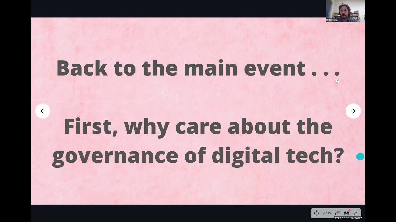 Ethics or Regulation for Computing Technology? - Dr Jeff Behrends ...