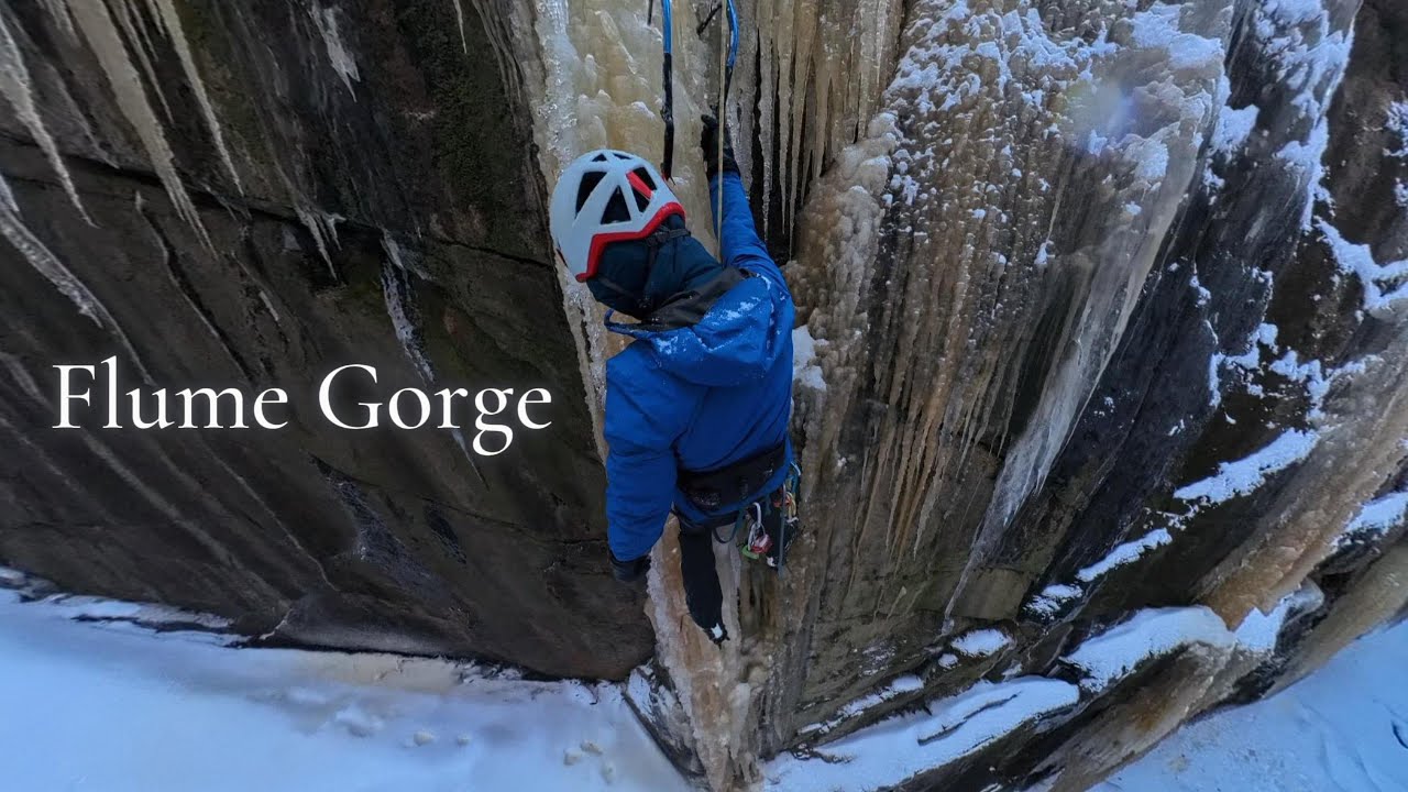 Steep Narrow Ice Pillars - Climbing POV - YouTube