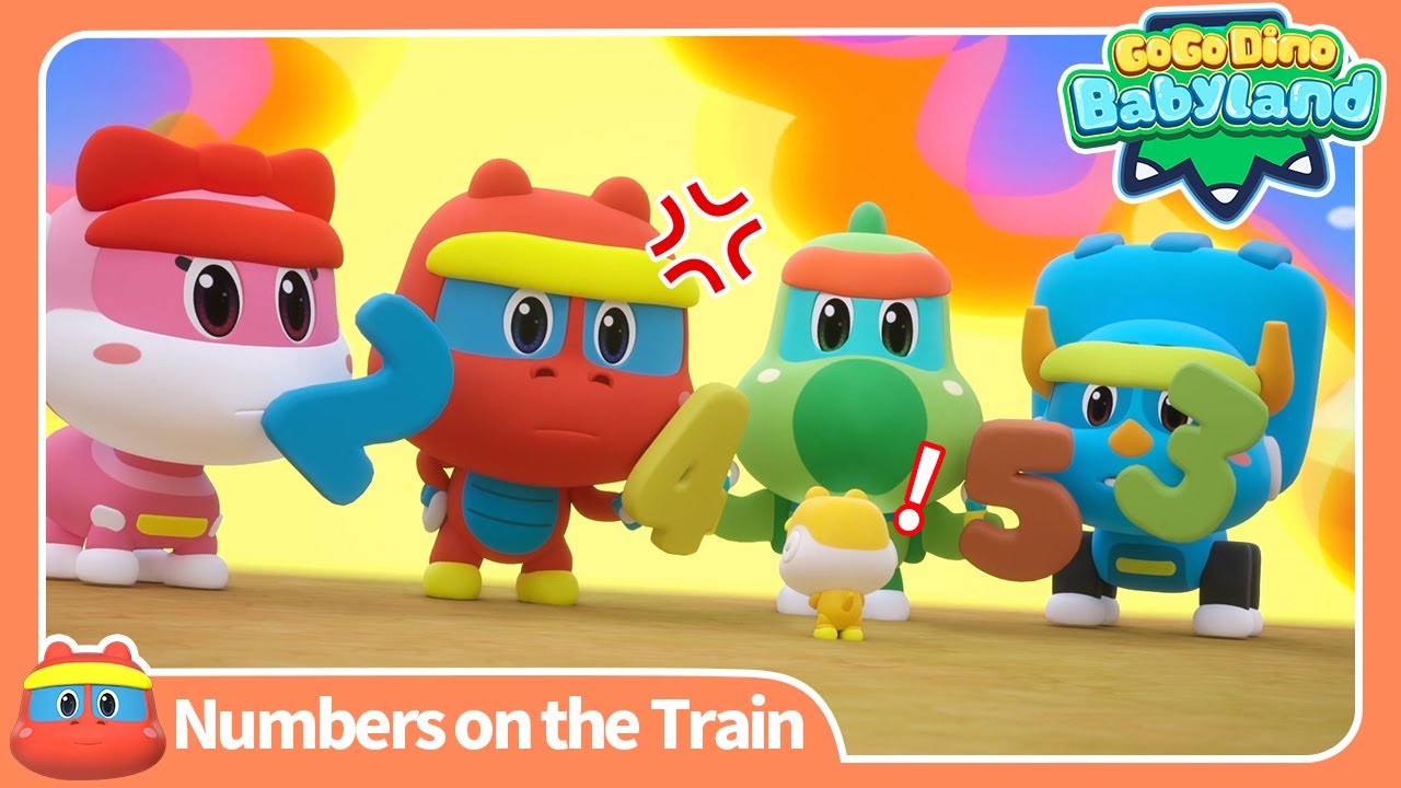Numbers on the Train | Learn Numbers w/ GoGo Dino Babyland 🔢 | Cartoons ...