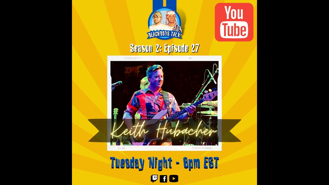 WE ARE LIVE! Tonight we welcome on Beach Boys bassist, Keith Hubacher ...