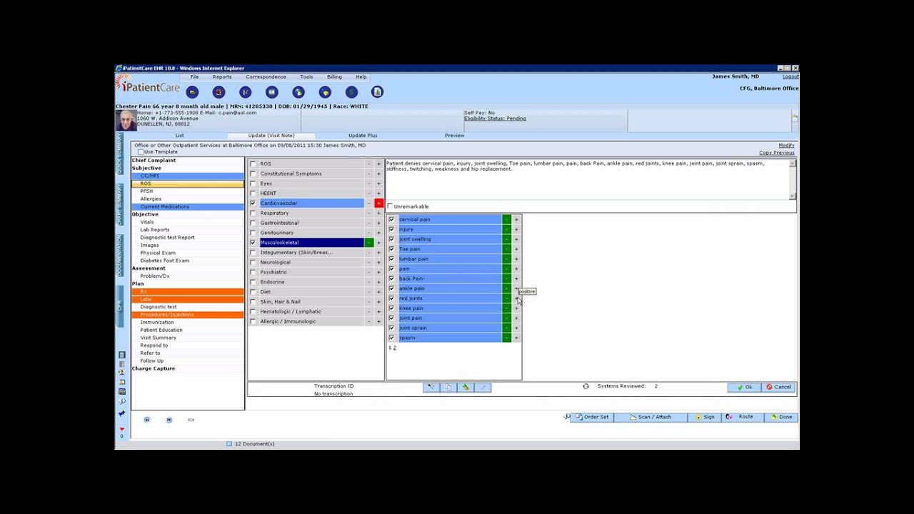 iPatientCare - Document CC-HPI, ROS, PFSH.wmv - YouTube