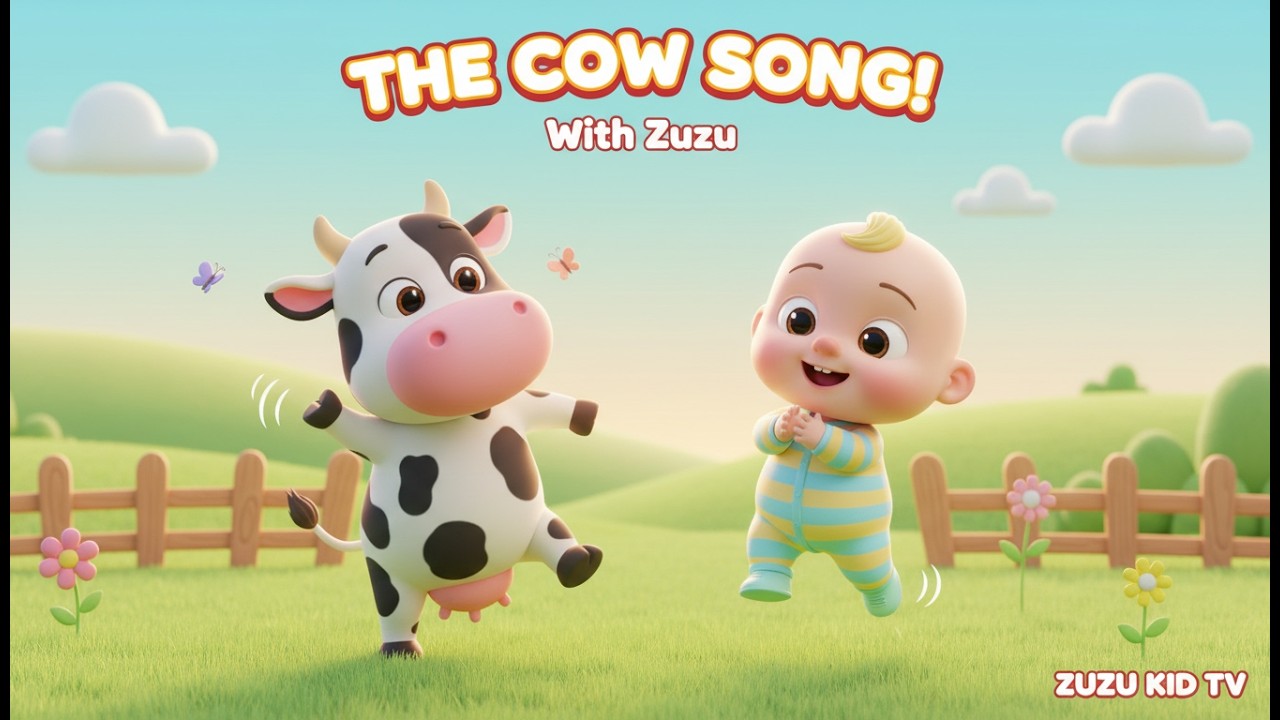 The Cow Song with Zuzu | Kids Nursery Rhyme, Animal Sounds & Farm Fun ...