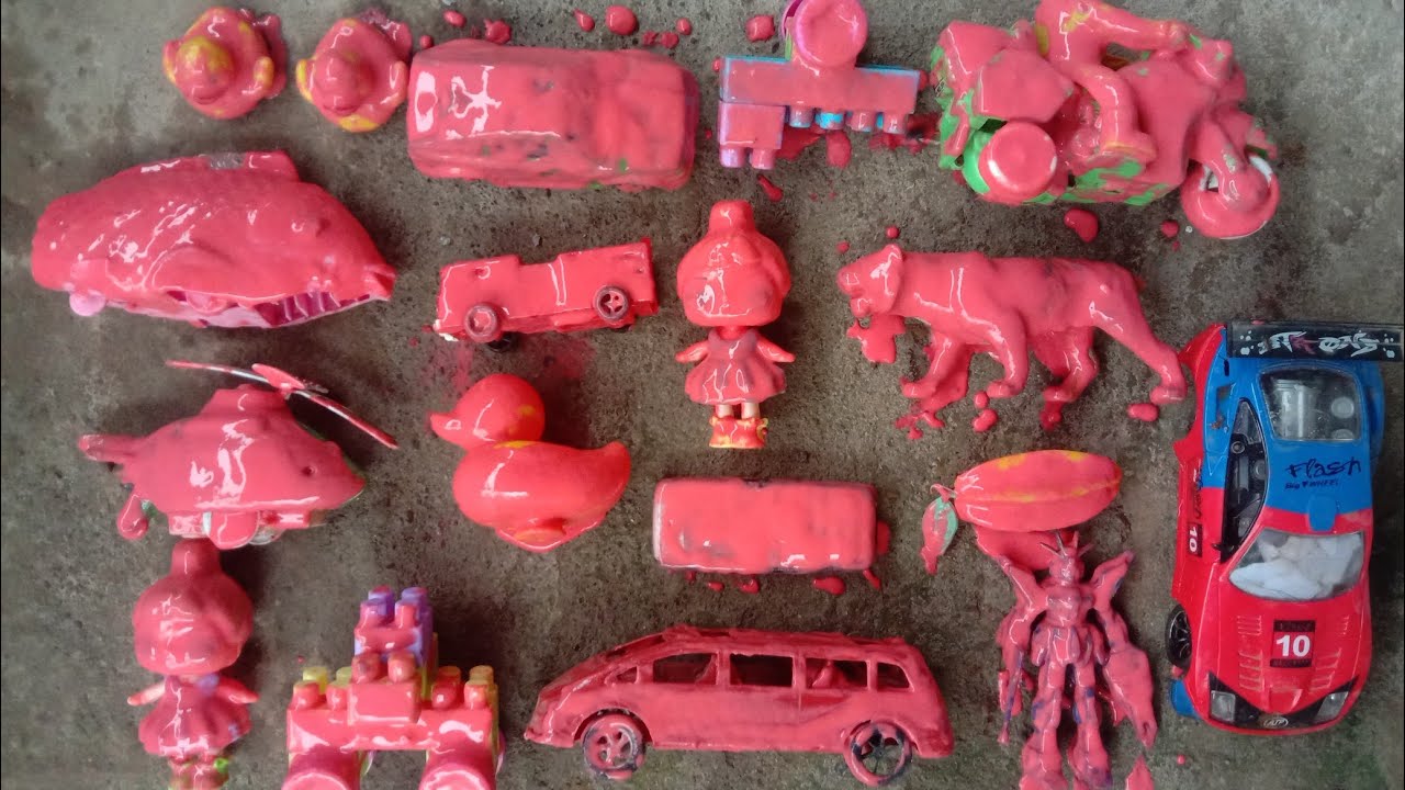 menemukan mainan || MOBIL mainan, motor mainan, robot mainan, topeng ...