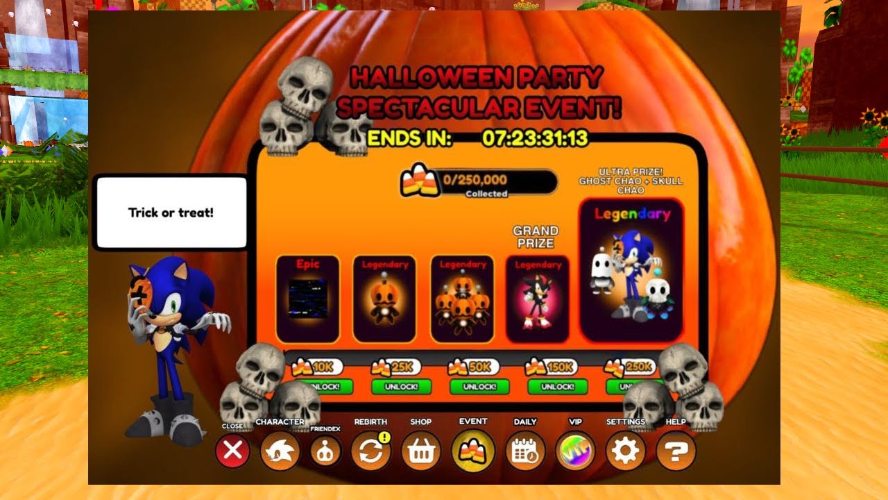 FINALMENTE NOVO EVENTO DE HALLOWEEN COM 2 NOVAS SKIN NO SONIC SPEED ...