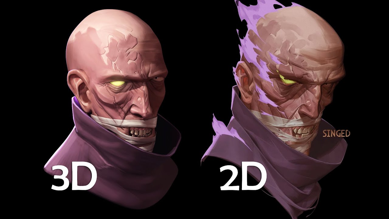 Singed 3D bust step by step workflow - YouTube