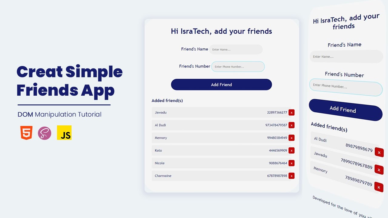 Simple Friends App | DOM Manipulation - Project Source Code - YouTube