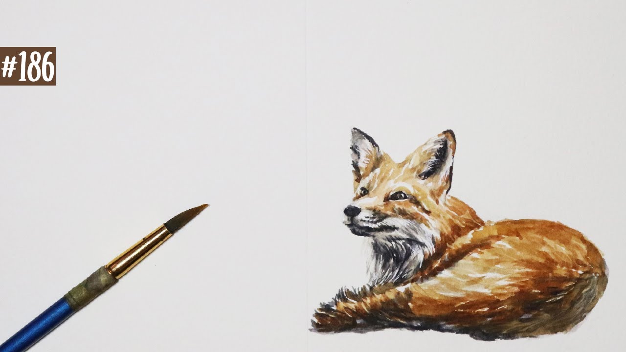 How to Paint a Fox with ONLY 5 Watercolors / Art Tutorial #186 - YouTube
