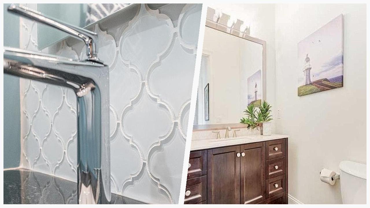 75 Small Shabby-chic Style Powder Room Design Ideas You'll Love 🔴 - YouTube