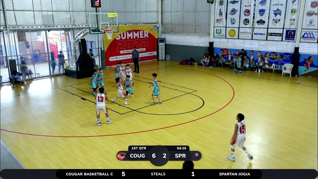LIVE COUGAR BASKETBALL CLUB INDONESIA VS SPARTAN JOGJA YBA TOURNAMENT SUMMER 2022 U10 MIX - YouTube