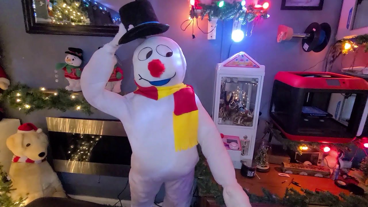 IMPROVED CUSTOM - Gemmy Life-Size Snowflake Spinning Frosty The Snowman ...