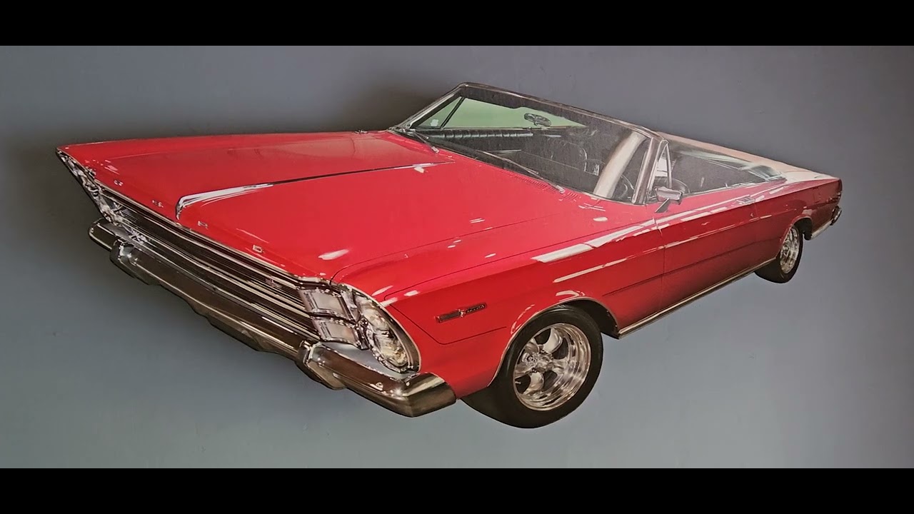 reverse perspective optical illusion painting of a Ford Galaxie 500 ...