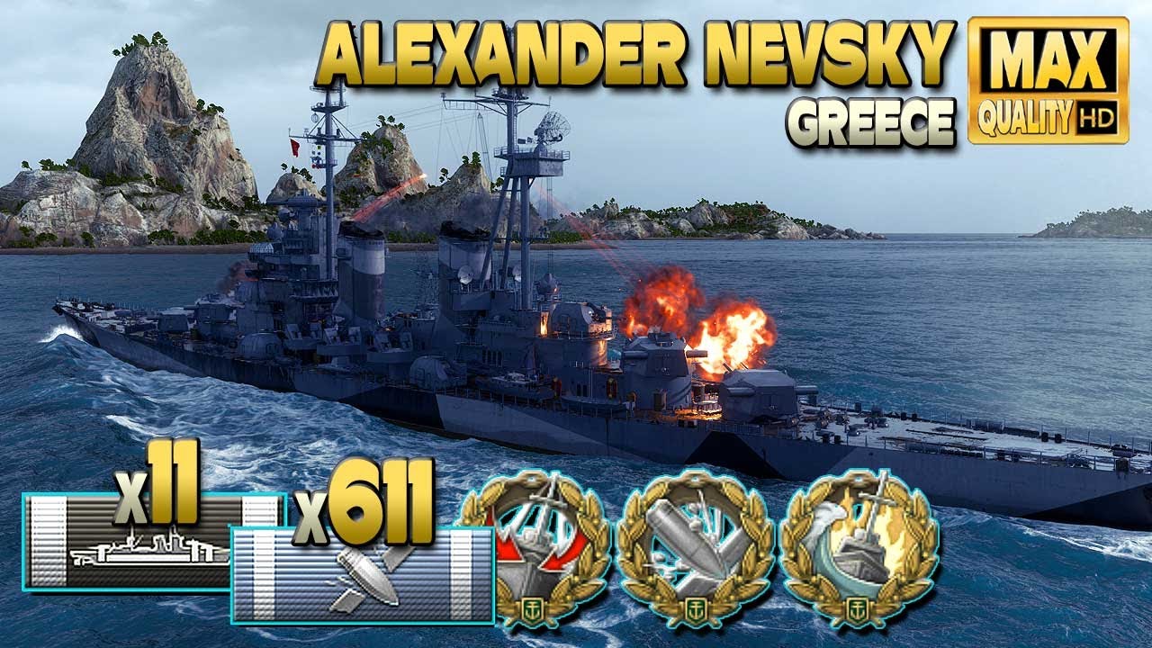 Cruiser Alexander Nevsky: Dodging queen - World of Warships - YouTube