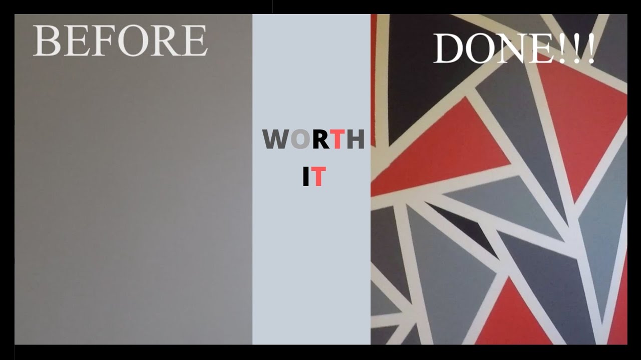 I PAINTED MY WALL WITH SHAPES AND IT TURNED OUT AMAZING - YouTube