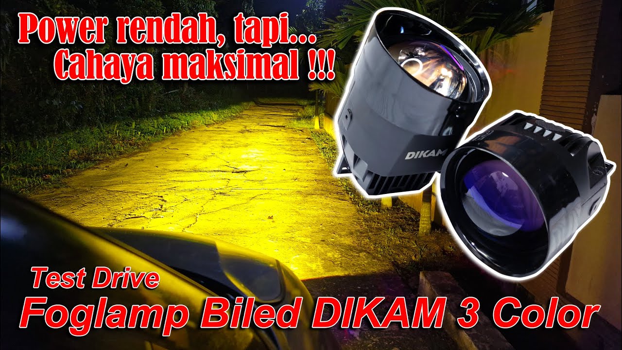 Test Drive Foglamp Biled DIKAM S7 3 Color / 3 Cahaya Warna - YouTube