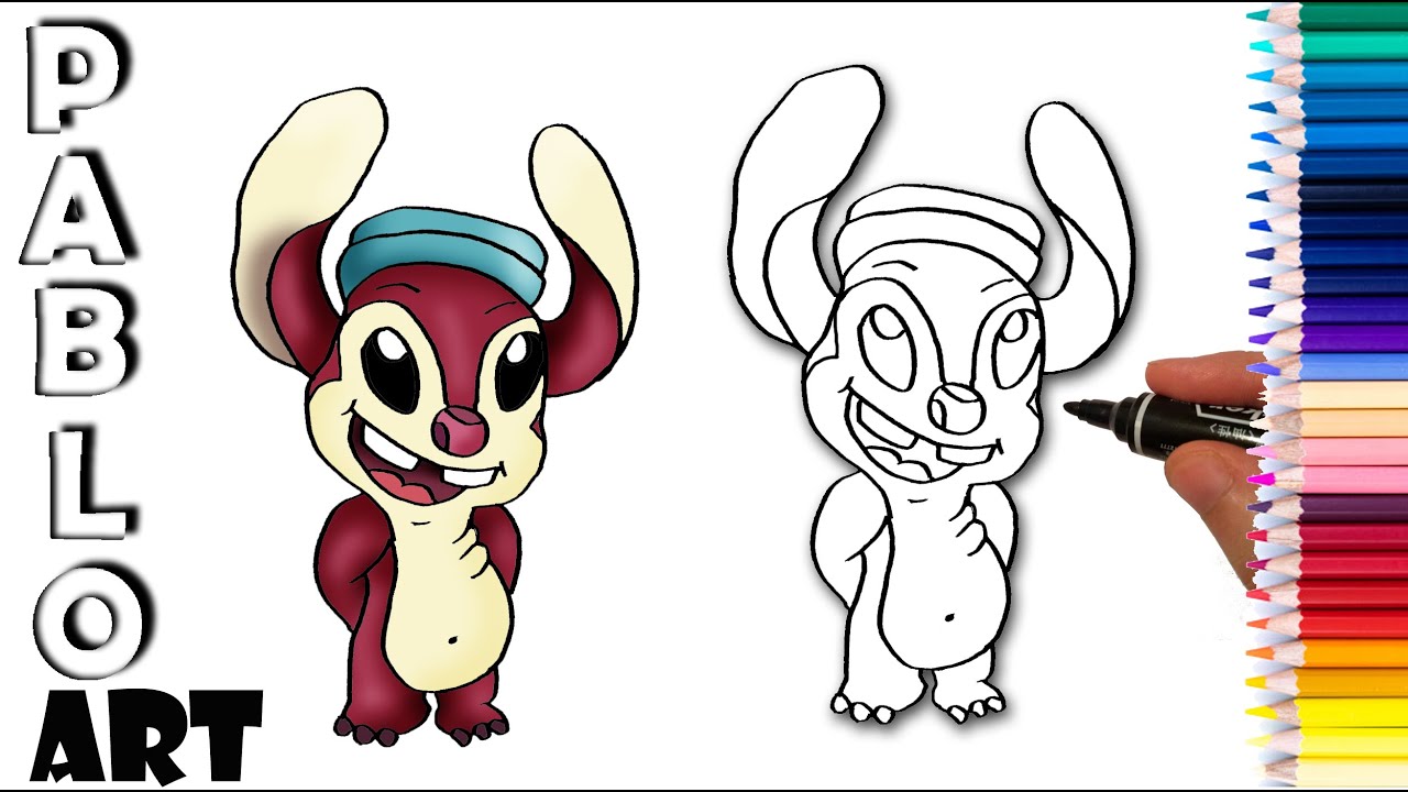 How to Draw Squeak from Lilo and Stitch ️ ️ ️ | Learn to Draw step by ...
