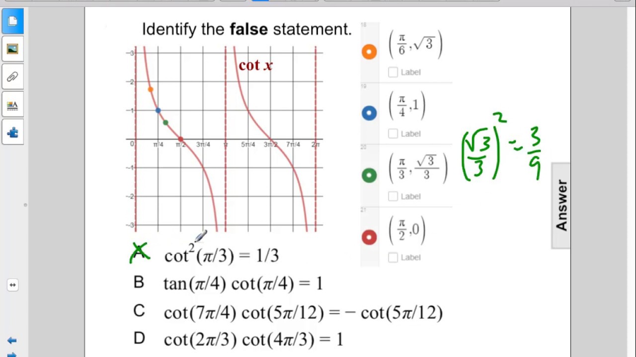 PreCalc Trig Funcs Reciprocal Function Pt 6 Q100 - YouTube