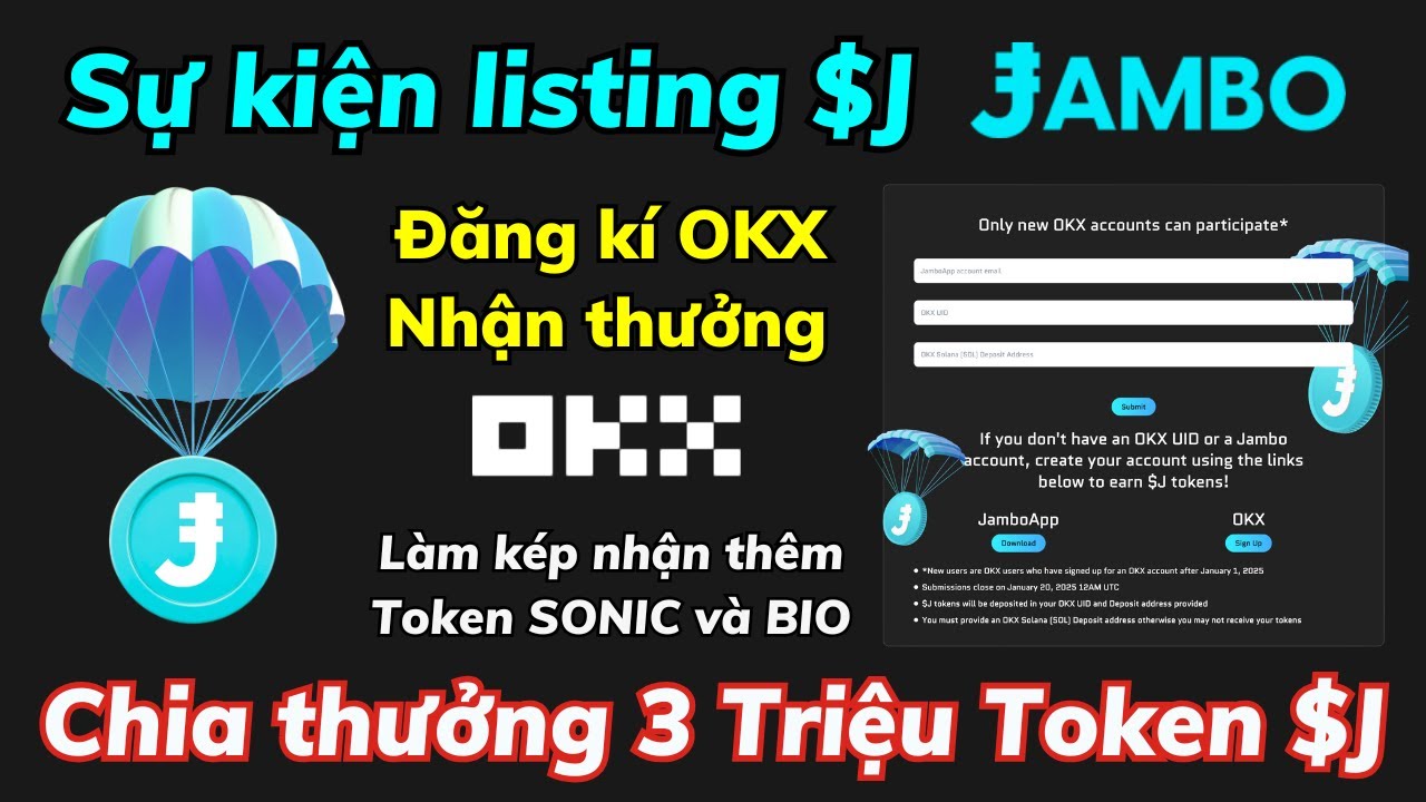 Airdrop chia thưởng 3 Triệu Token $J (Jambo) trên OKX - YouTube