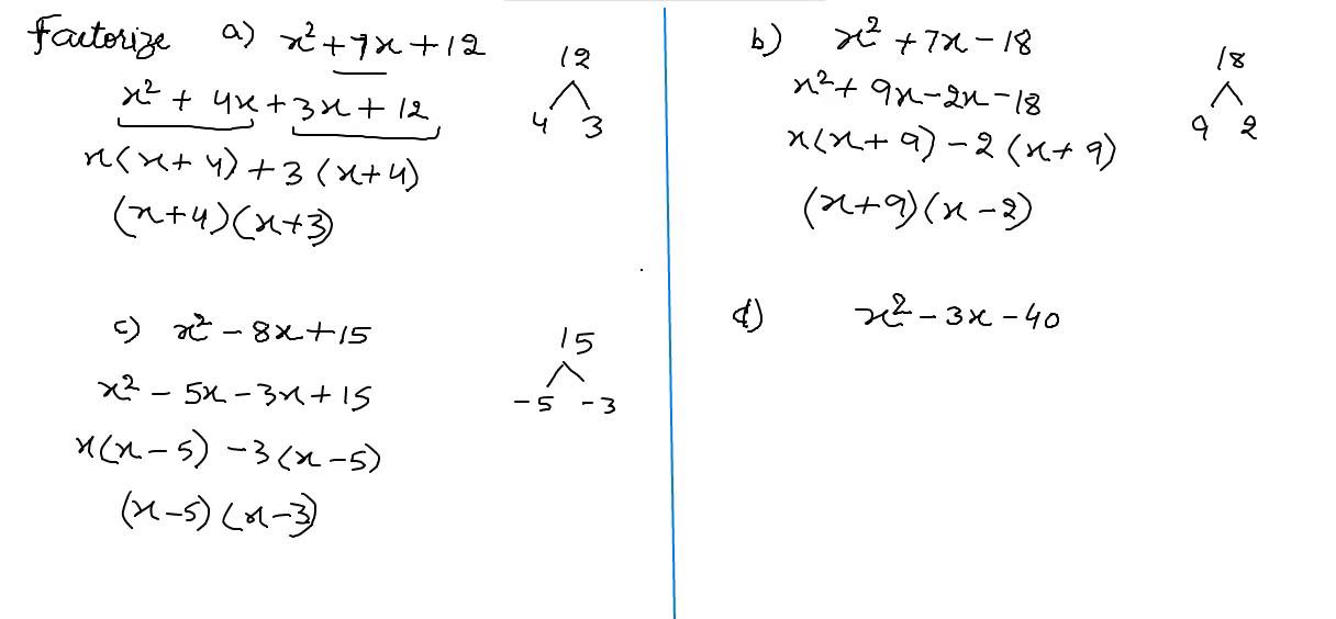 factorization by mid term splitting - YouTube