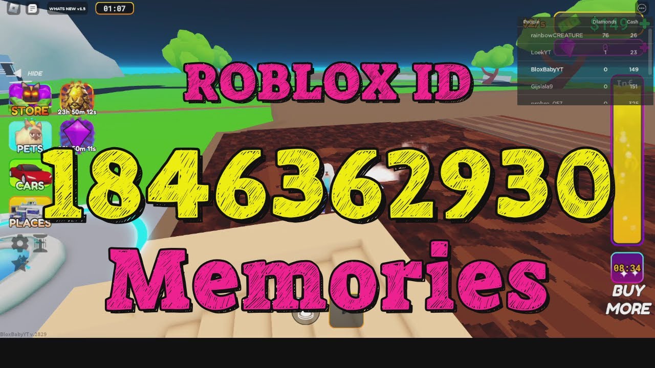 MEMORIES Roblox Song Codes - YouTube