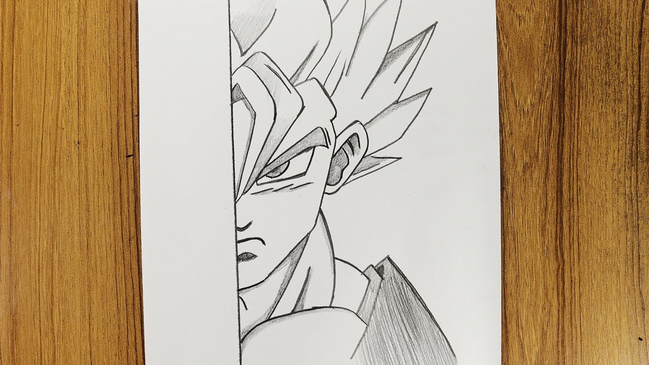 How to draw Vegito SSB Super Saiyan Blue | easy anime drawing - YouTube