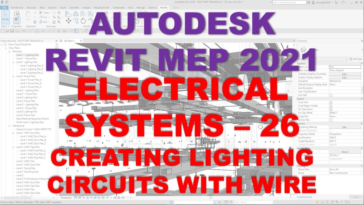 REVIT MEP 2021 - ELECTRICAL SYSTEMS - 26 CREATING LIGHTING CIRCUITS ...