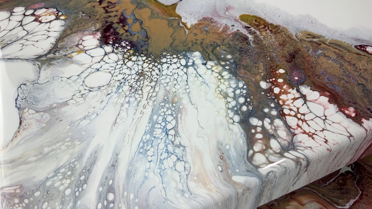 Pearl Cell Cloud Dutch Pour Experiment | Acrylic Pour Tutorial | Super ...