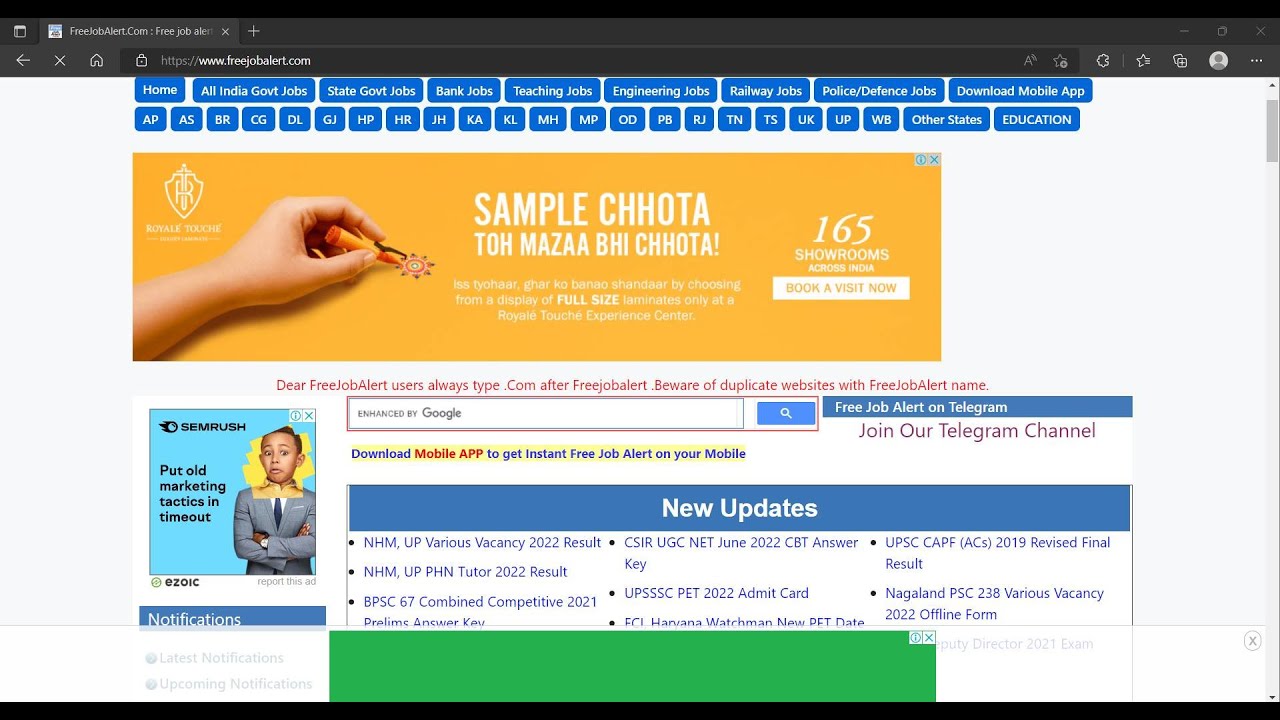 Best Website for govt Jobs.... #freejobalert - YouTube