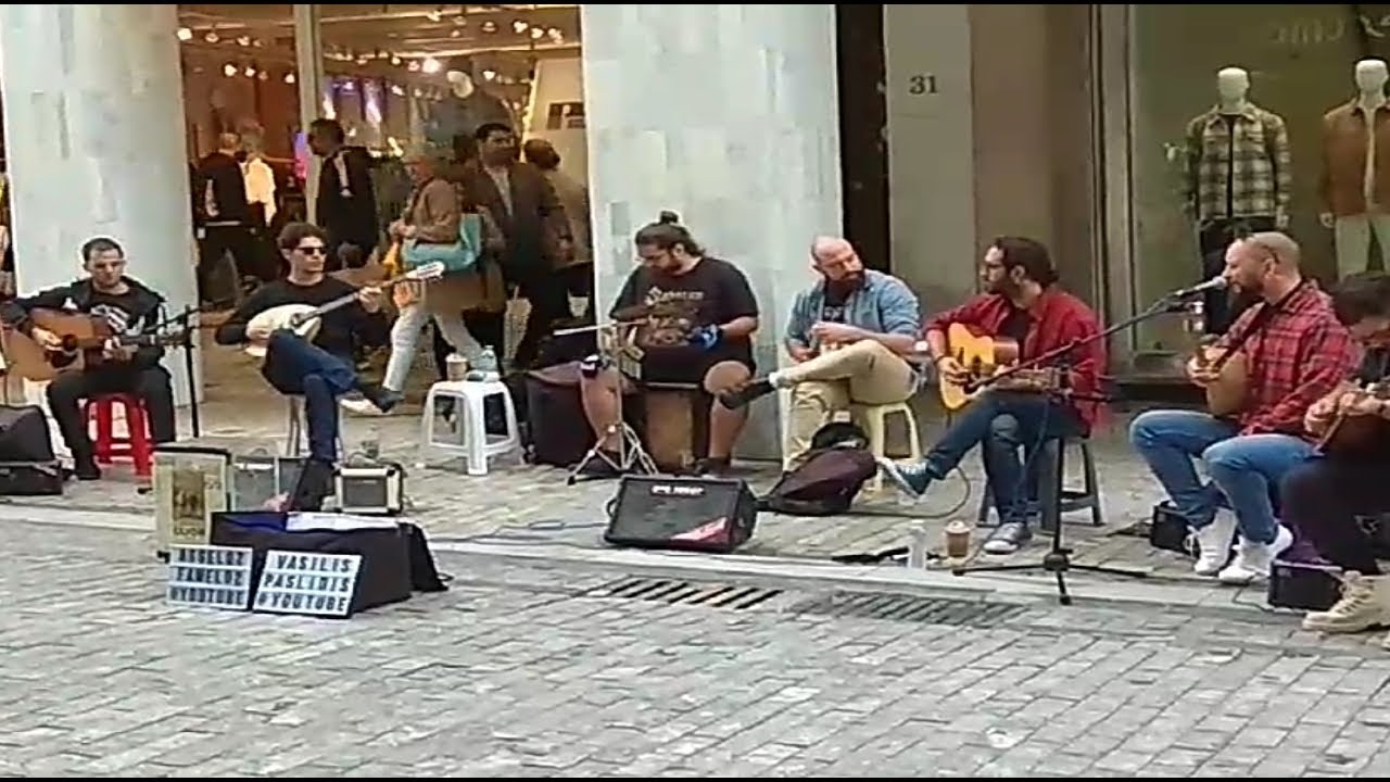 Greek Playing Sing Music Monastiraki Athens Greece - YouTube