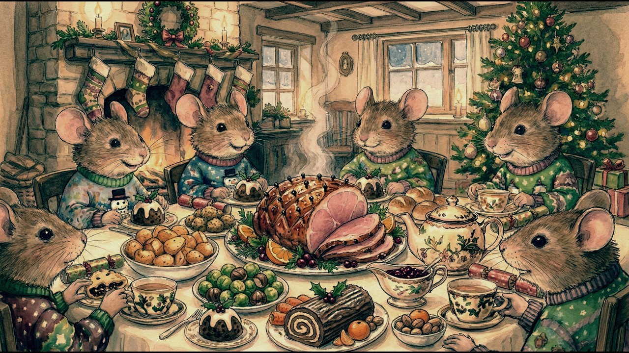 The Little Mouse Family’s Holiday Feast ️ Wholesome Winter Ambience ...