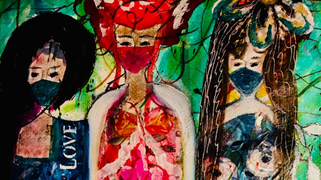Behind the Mask || Mixed Media Painting - YouTube