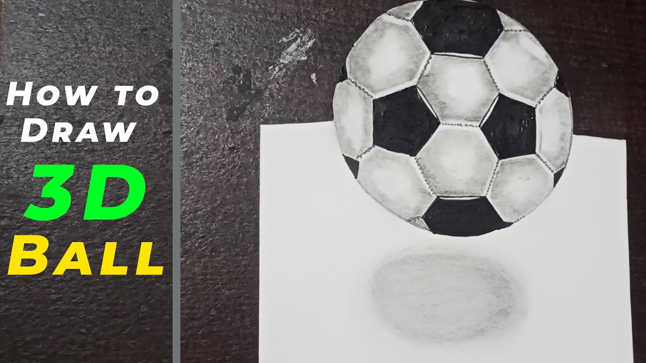 How to Draw a 3D Realistic Ball | Pencil sketch of 3D Ball | Little ...
