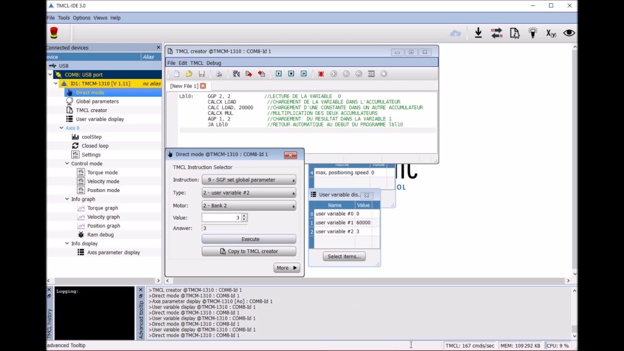 A2V - Programme TMCL-IDE-3.0.15 Calcul TRINAMIC - YouTube
