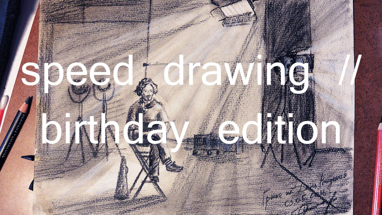 speed drawing // birthday edition // ускоренное рисование - YouTube