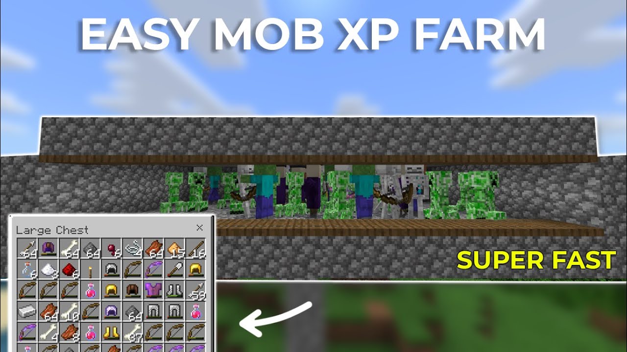 Easy Mob XP Farm Tutorial 1.18 Minecraft Bedrock and Java Edition - YouTube