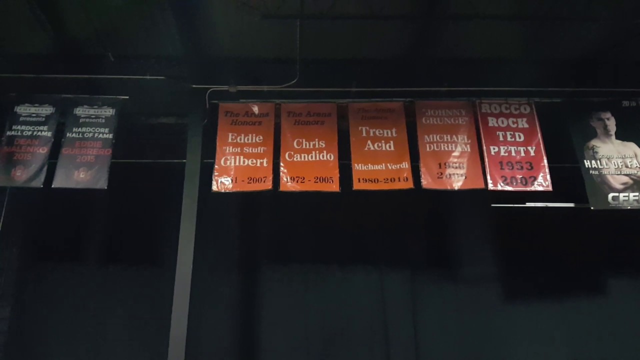 Banners inside the ECW arena - YouTube