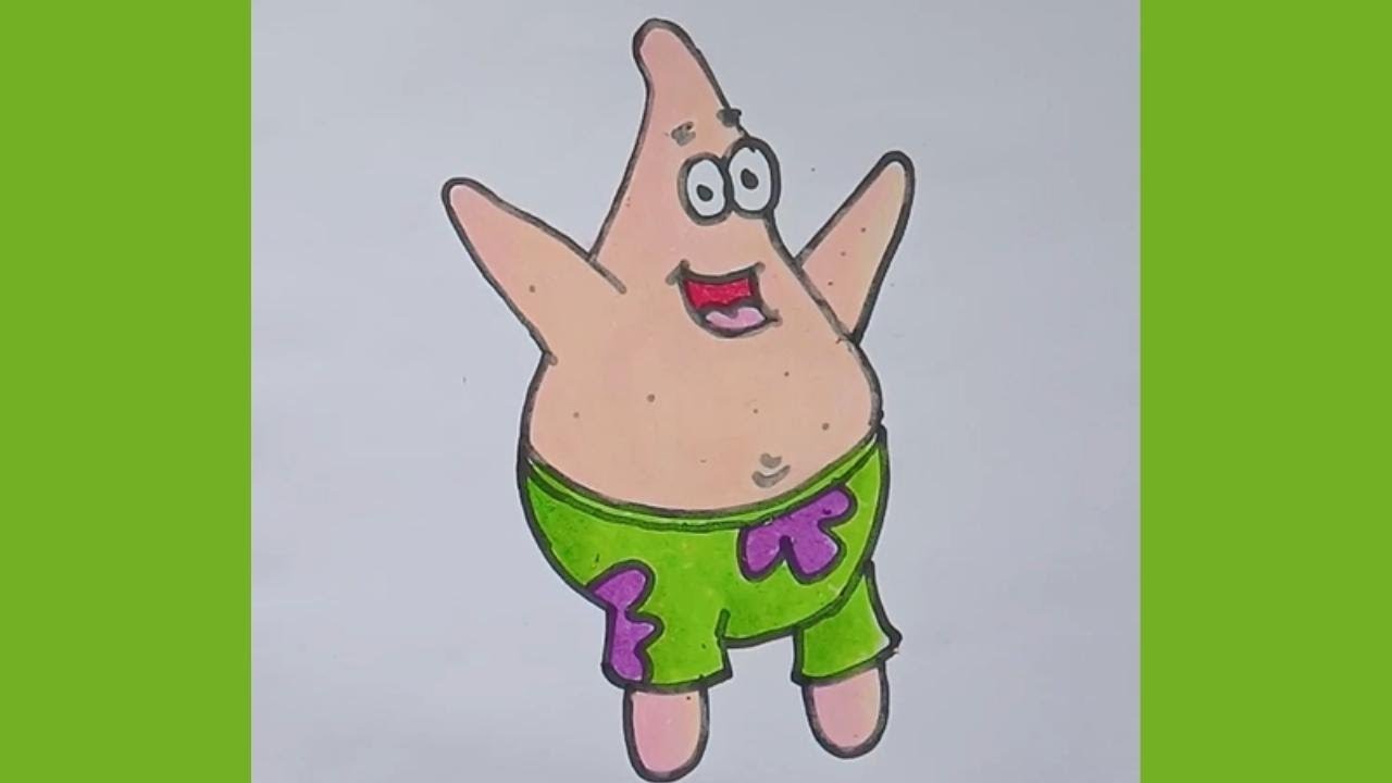 How To Draw Patrick Starfish In 5 Simple Steps - YouTube
