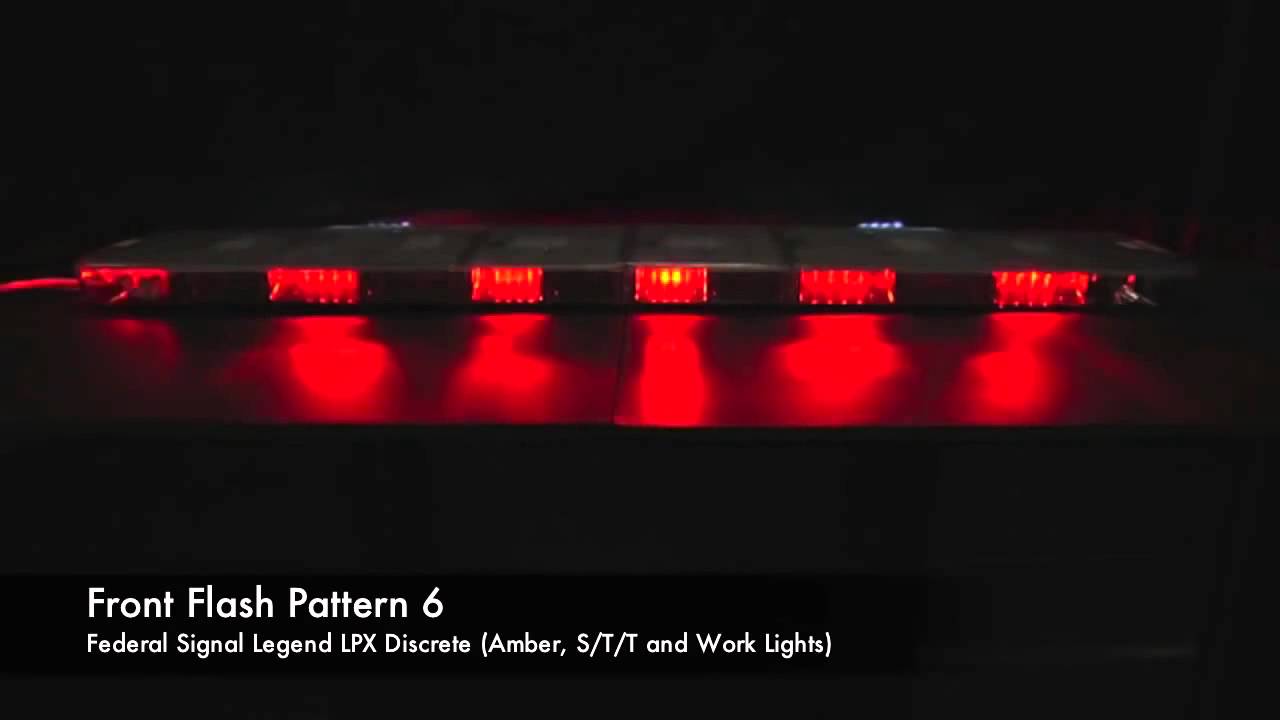 Federal Signal Legend LPXD Lightbar Flash Patterns - YouTube