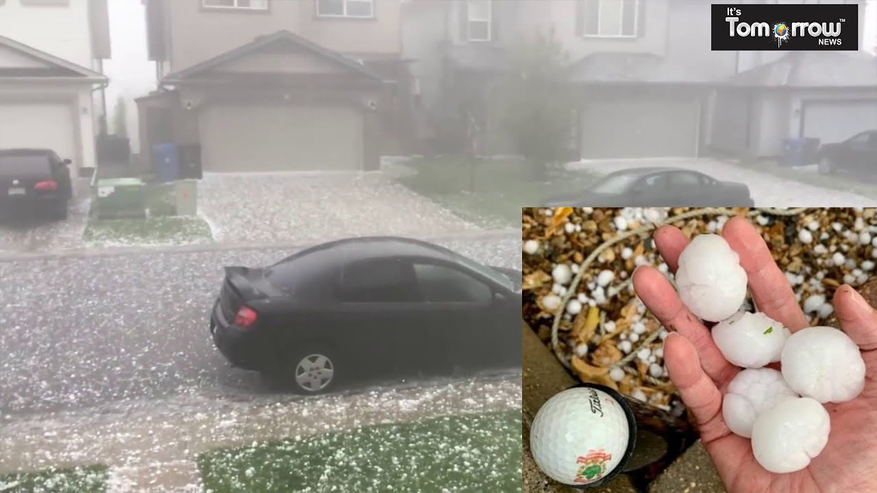 Golf ball sized hail storm | Hailstorm Hit Regina area in Canada - YouTube