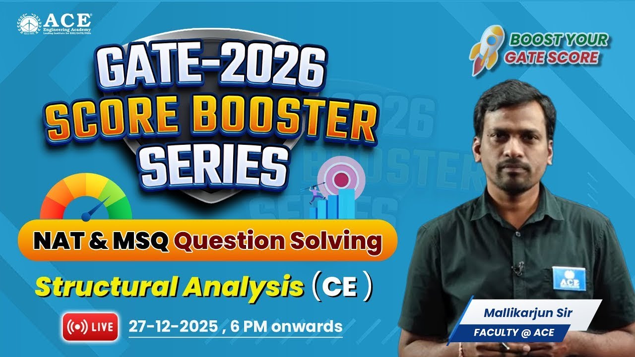 GATE 2026: Civil Engg. | Structural Analysis | Score Booster Series ...