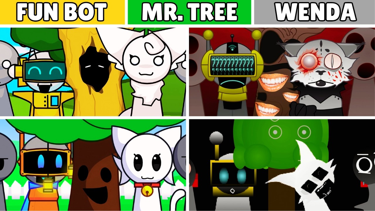 Incredibox Sprunki but TRIO (FUN BOT, MR TREE, WENDA) From Top 40 Mods ...
